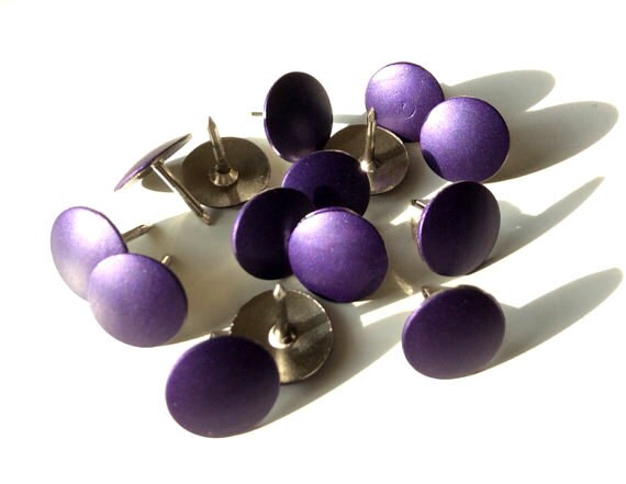 Items similar to Matte Purple push pins, thumb tacks, Decorative push ...