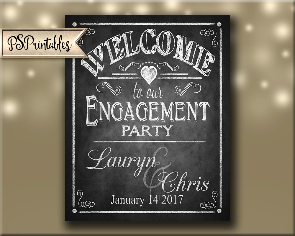 Personalized WELCOME to our Engagement Party Printable Poster