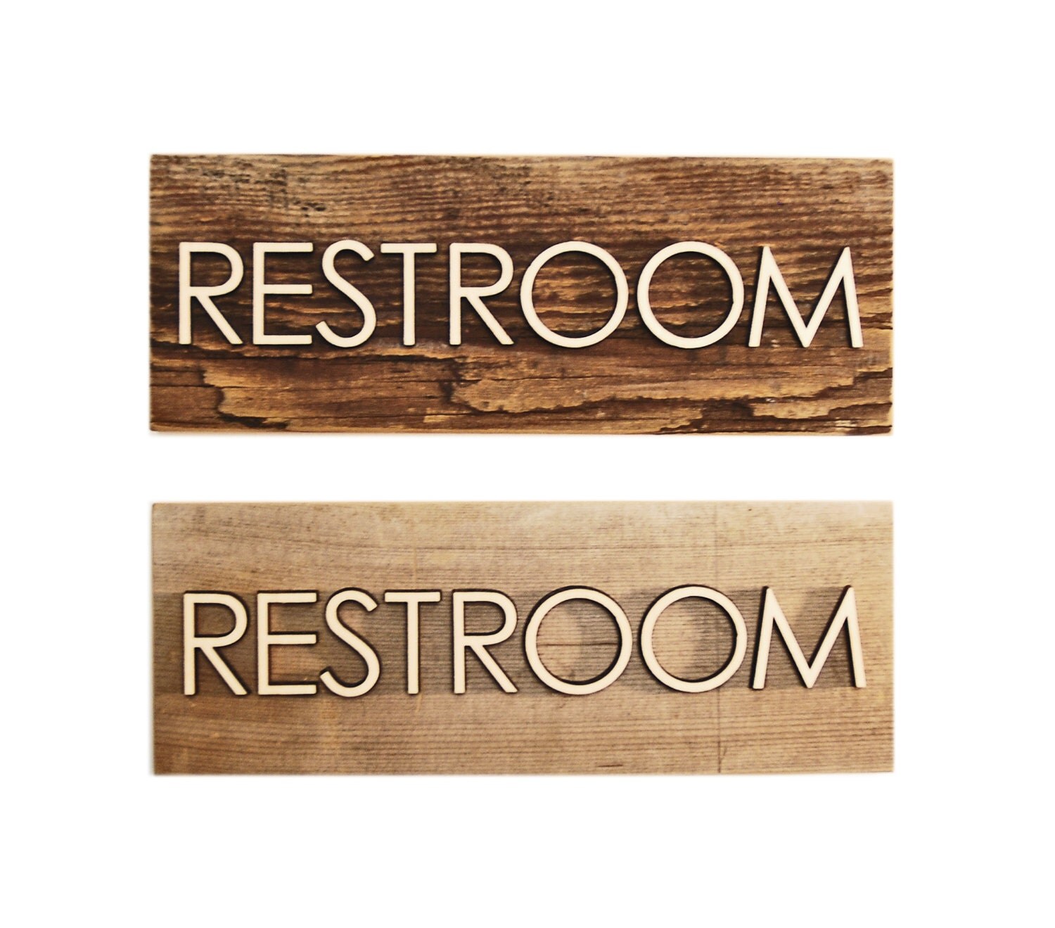 Reclaimed Barnwood Restroom Sign Rustic Bathroom by grayskunk