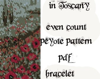 Peyote Pattern for bracelet: Pre-Raphaelite Painting by Beadamor