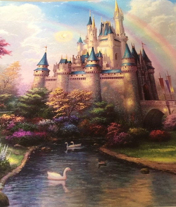 Thomas kinkade art walt disney castle fine lithograph print