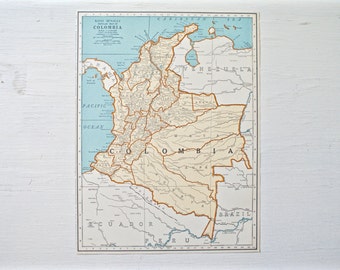 Colombia map | Etsy