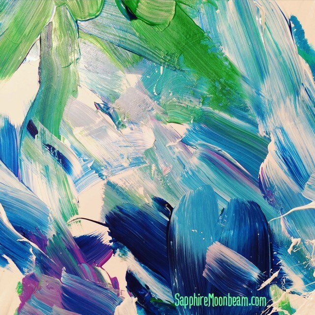 Sapphire Moonbeam Energy Paintings by MoonbeamMagick on Etsy