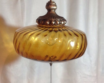 Amber glass lamp | Etsy