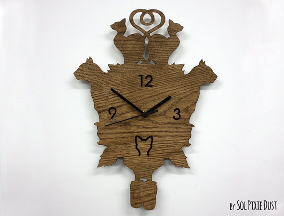 Cats Modern Cuckoo clock Wooden Wall Clock