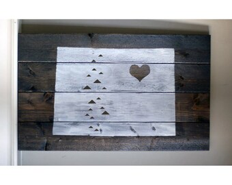 Rustic Texas State Silhouette Art Wood Sign by HammerandLaceinc