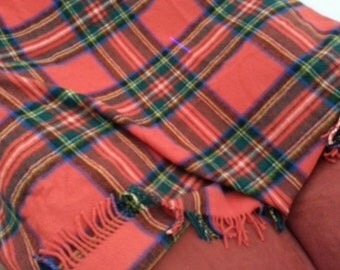 Red plaid blanket | Etsy
