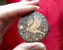 Birchwood Crow/Raven Brooch OR Pendant