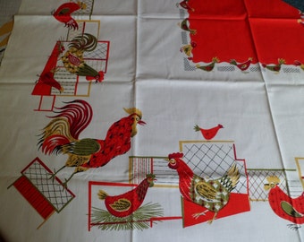 Rooster tablecloth | Etsy