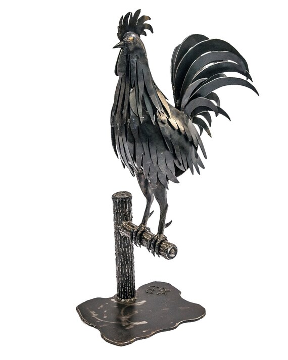 Oversized Metal Rooster Sculpture