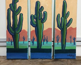 Saguaro painting | Etsy