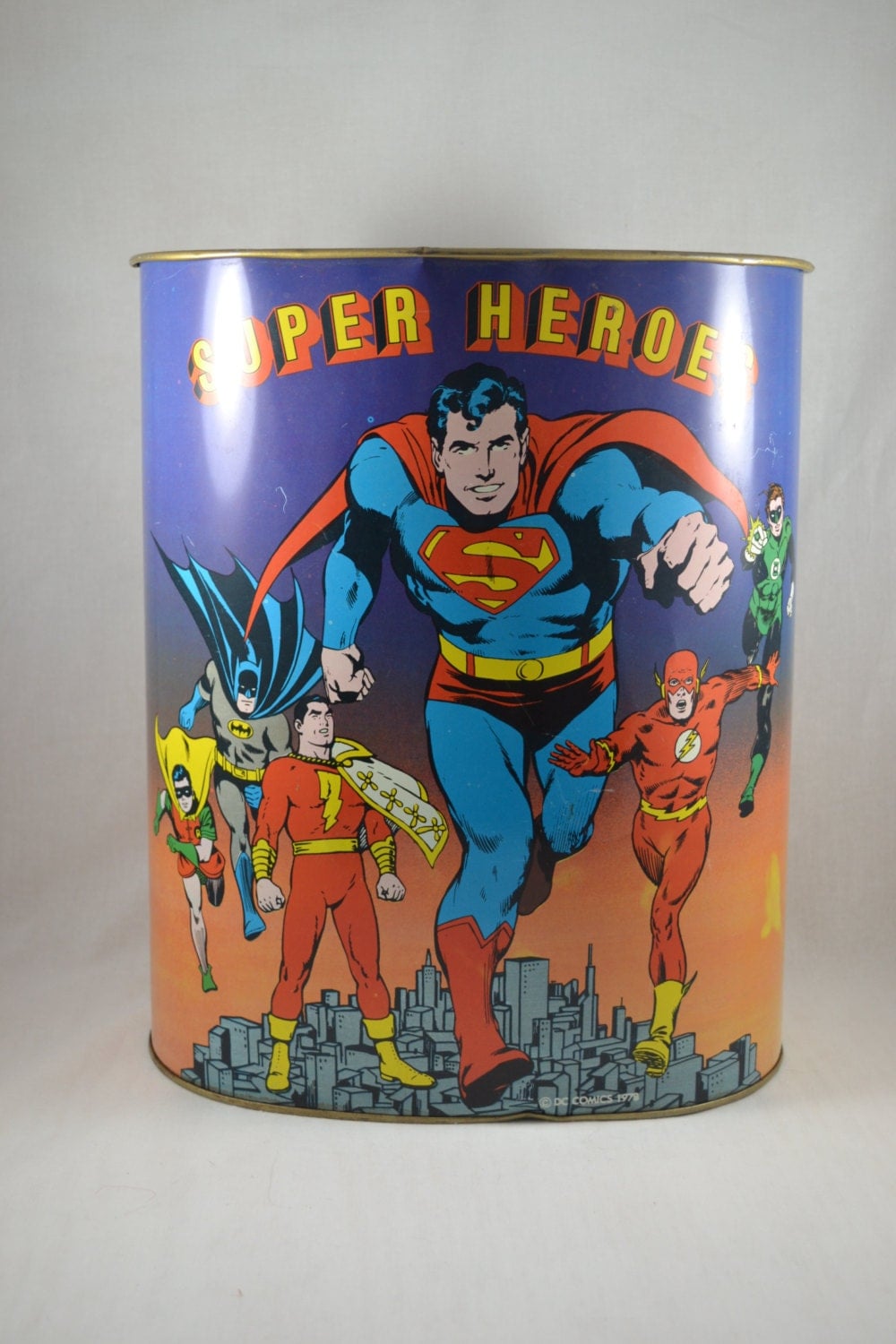 Vintage vtg 1978 Super Heroes Metal Trash Can Featuring Superman ...