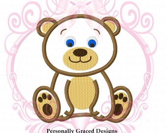 Teddy Bear Applique Embroidery Machine Design