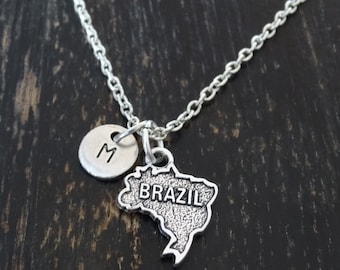 Brazil map pendant Brazil pendant Brazil map jewelry Brazil