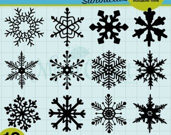 Snowflake clip art | Etsy