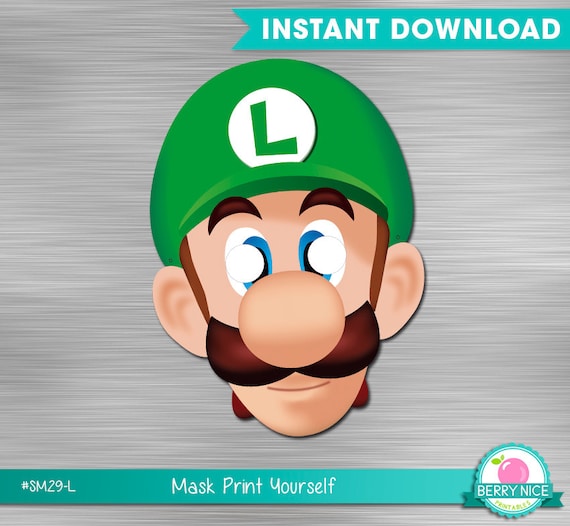 INSTANT DOWNLOAD Luigi Mask Print Yourself by berryniceprintables