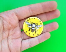 Unique bee buttons related items | Etsy