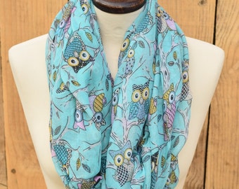 Unique owl infinity scarf related items | Etsy