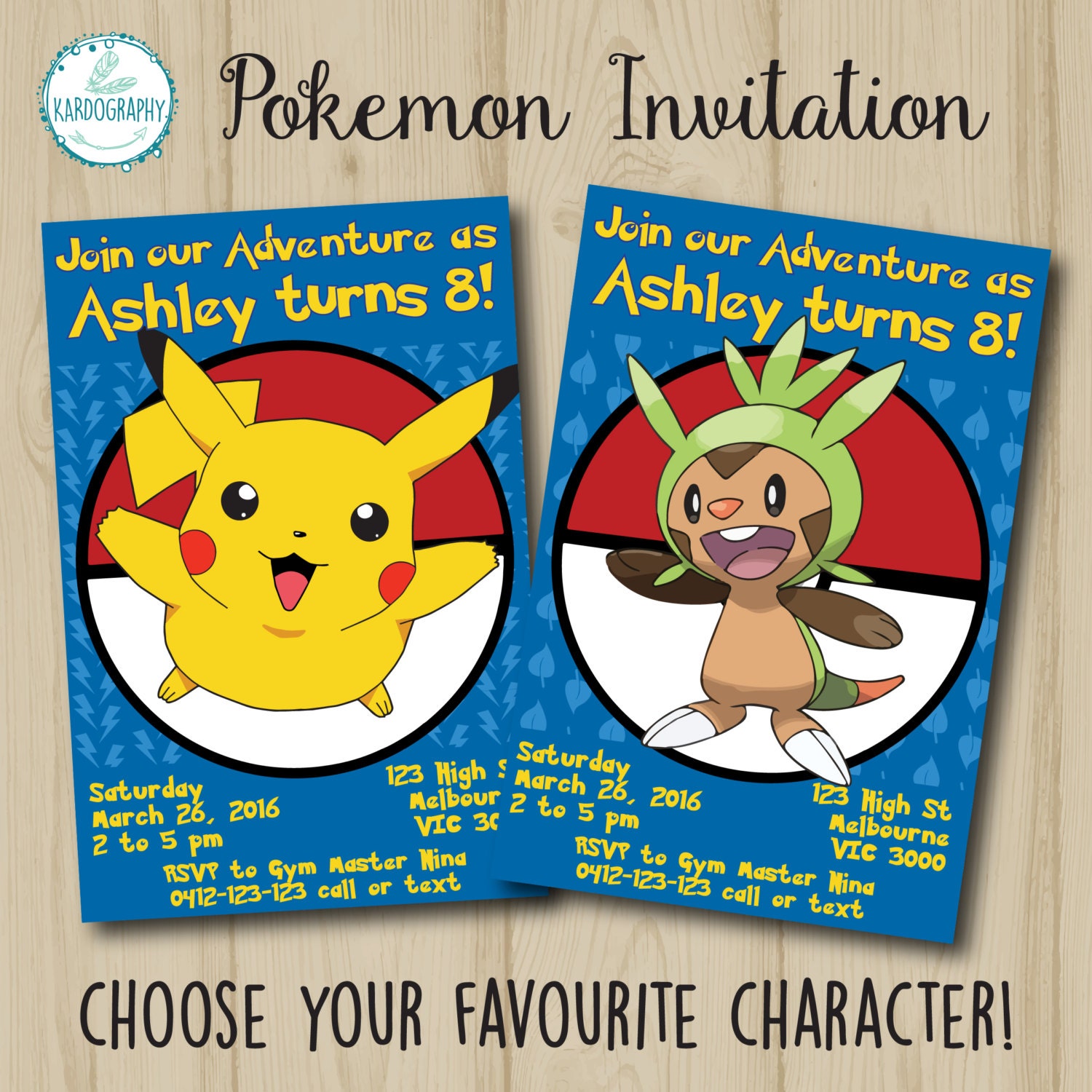 Pokemon Invitation Choose your Favourite Starter by Kardography Pokemon Invitation Choose your Favourite Starter by Kardography
