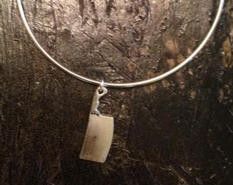 Items similar to Butcher Knife Charm Necklace with Sterling Silve Chain ...