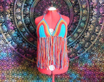 Items similar to Funky Crochet Festival Tops on Etsy