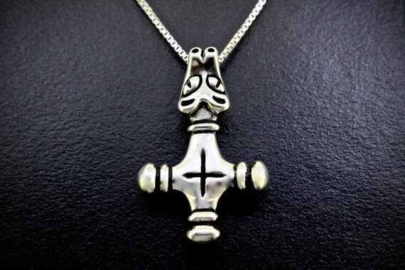 Viking Wolf Cross in Sterling Silver