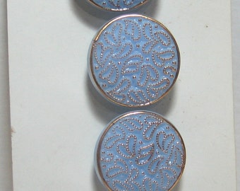 Original card of 11/16 Blue Glass Buttons by vintagebuttonsplus