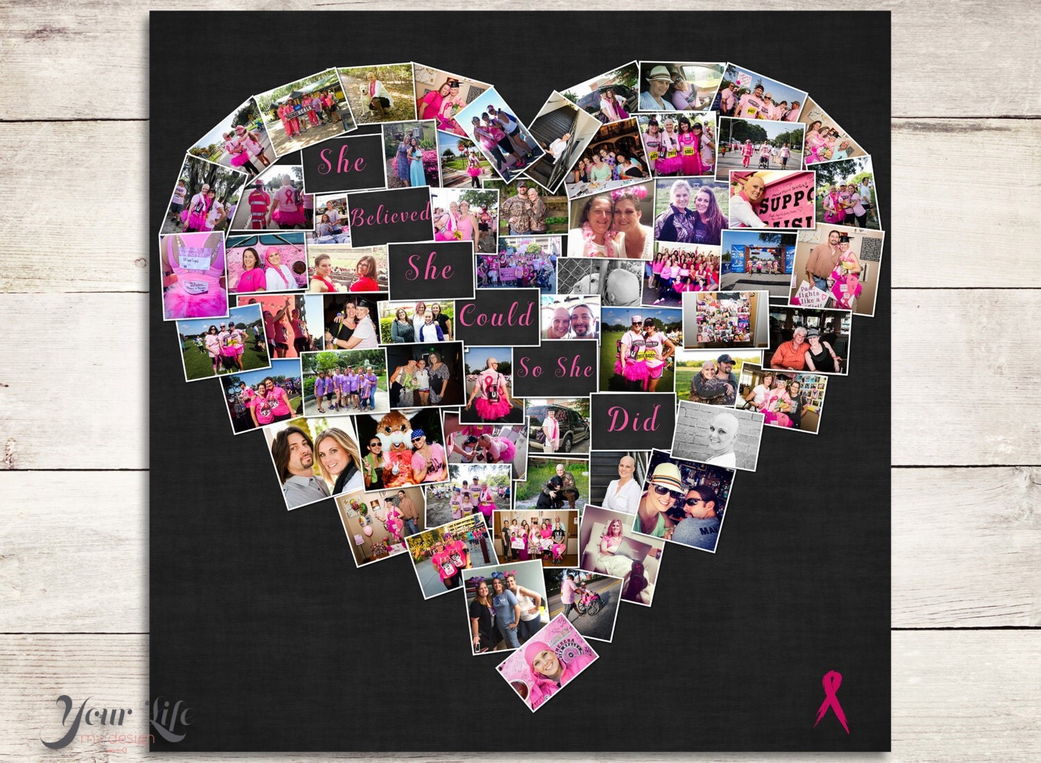 Breast Cancer Gifts Survivor Gift Heart Photo Collage