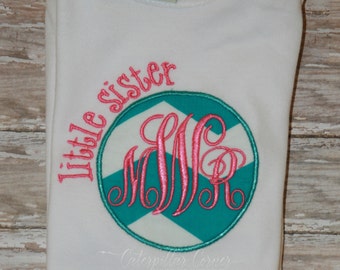Monogram Big and Little Sister Shirt Set