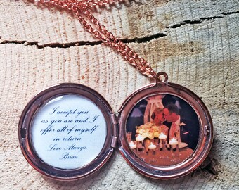 Men's Custom Secret Message and Photo Locket Great gift