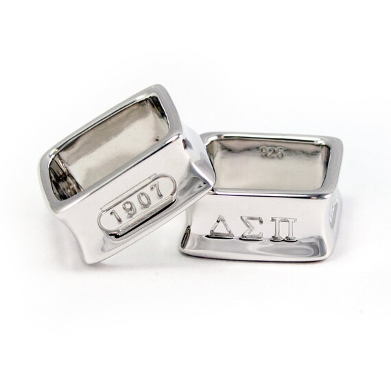 Delta Sigma Pi Sterling Silver Square Ring by CollegiateStandard