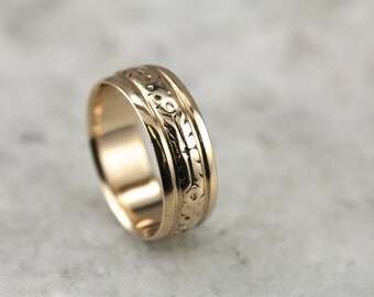 Rose Gold Band With Etched Wave Pattern TZYKKT-N by MSJewelers