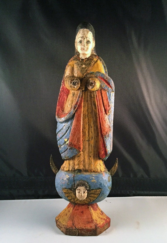 Virgin Mary Santos Colorful Spanish by SirRafflesArtHistory Virgin Mary Santos Colorful Spanish by SirRafflesArtHistory