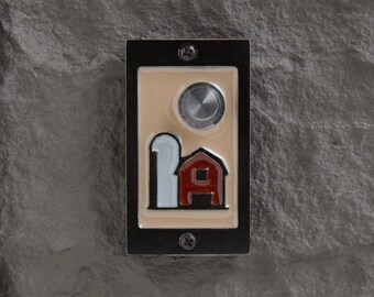 Modern Doorbell with Lighted Button by ModishMetalArt on Etsy