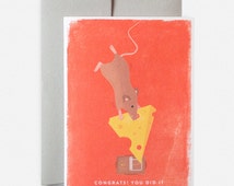 Unique cheese card related items | Etsy