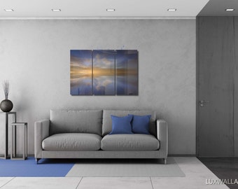 Nebula Space Triptych Metal Wall Art Ready to Hang by LuxWallArt