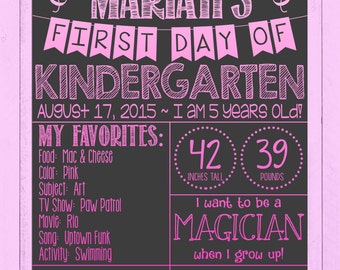 First Day of School Chalkboard Poster First by PersonalizedChalk