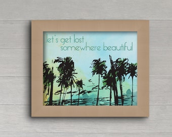 Watercolor beach | Etsy