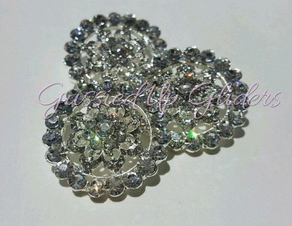 Items similar to 25mm silver or Gold tone rhinestone shank button (11ct ...