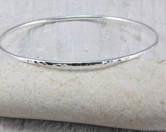 Thin silver bangles | Etsy