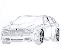 Chrysler 300 Car Drawing Sketch Coloring Page