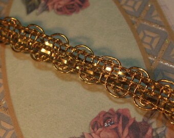 Antique gold metal mesh lace trim 1/5 wide by ValuesForEver