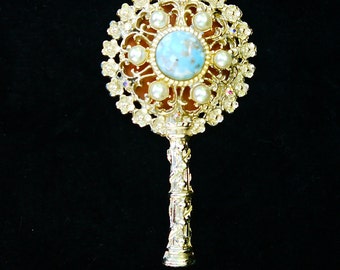 Jeweled hand mirror | Etsy