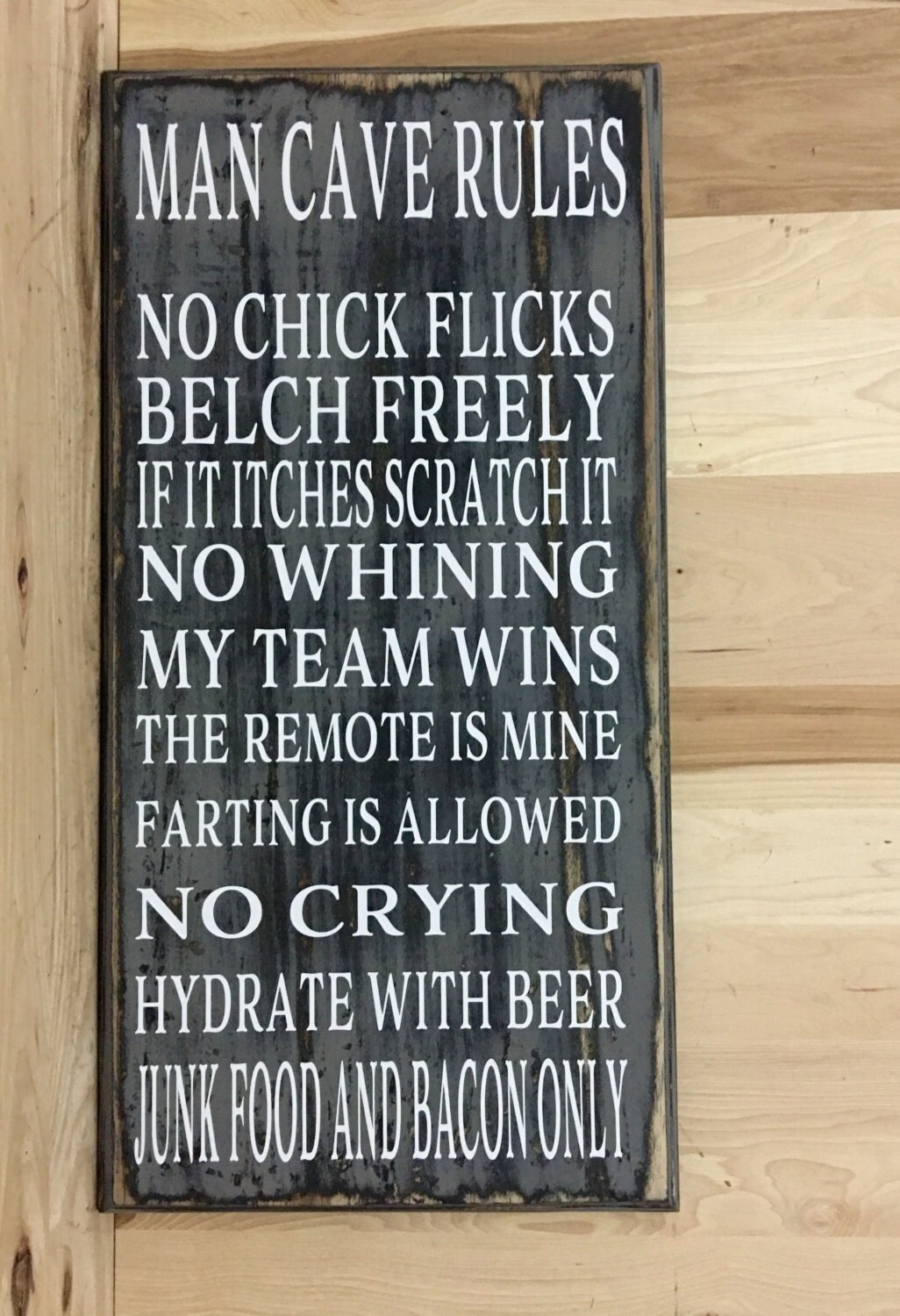 Man cave rules sign gift for dad Father's Day gift gift