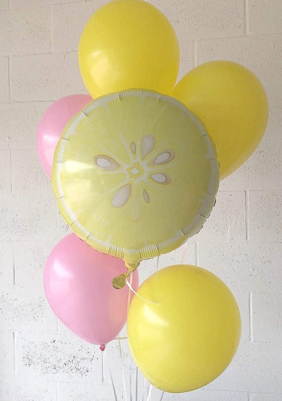 Pink Yellow Latex Balloons Pink Lemonade Party Lemon Balloon