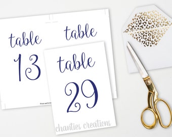 Navy table numbers | Etsy
