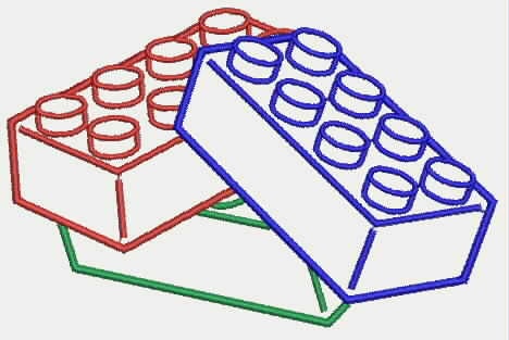 Lego Bricks Pile Embroidery Design Instant Download