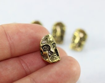 925 Sterling Silver Orc Beads 19 mm Helmet by GoldenHornSupplies