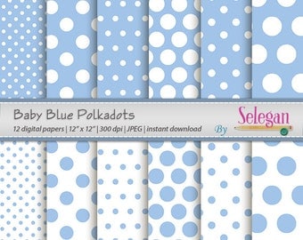 Blue polka dot paper | Etsy