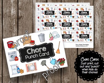 Chore punch card | Etsy